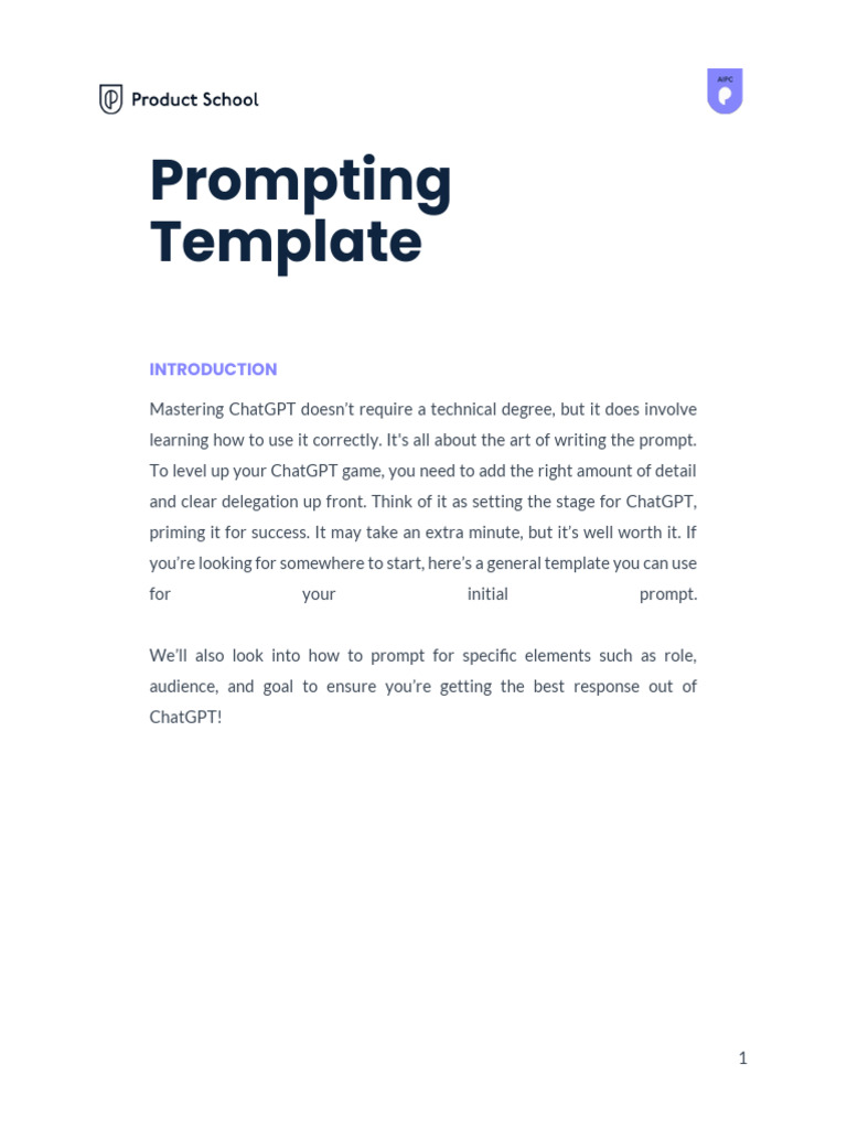 ChatGPT Prompting Template Guide | PDF | Blog | Cognitive Science