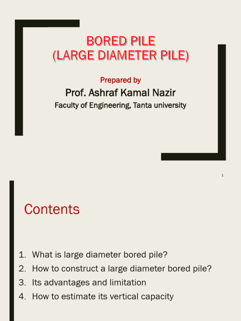 Bored Pile Lec | PDF | Deep Foundation | Earth Sciences