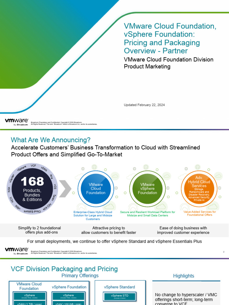 VMware Cloud Foundation & VSphere Foundation - Pricing and Packaging ...
