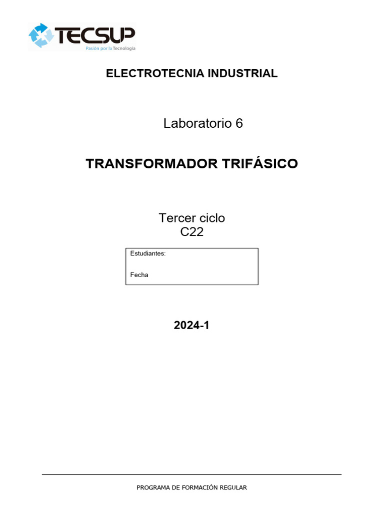 GLAB-S06-MCONTRERAS-202-01 Transformador Trifasico | PDF | Transformador | Ingenieria Eléctrica