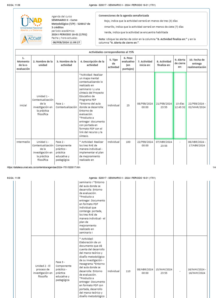 SEMINARIO II - 2024 I PERIODO 16-01 (1701) | PDF