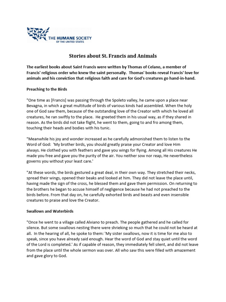 Stories About ST Francis | PDF | Francis Of Assisi | Saint