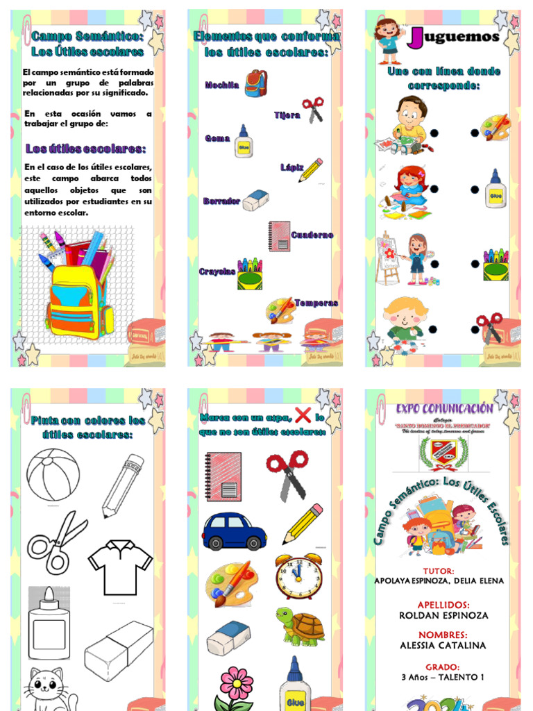 Triptico Los Utiles Escolares | PDF