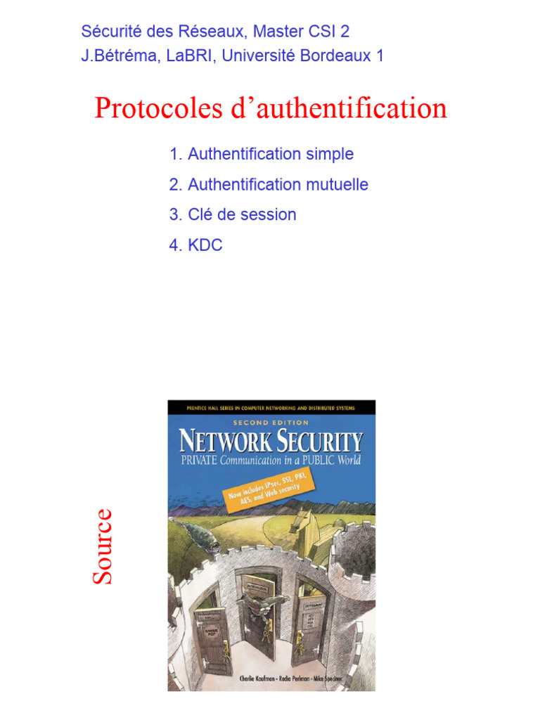 Authentification (1) | PDF | Public-key cryptography | Cryptage