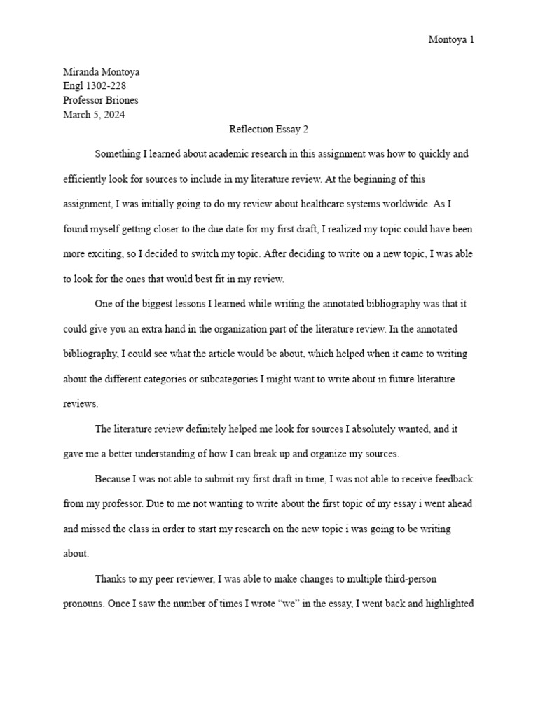 Reflection 2 | PDF | Essays