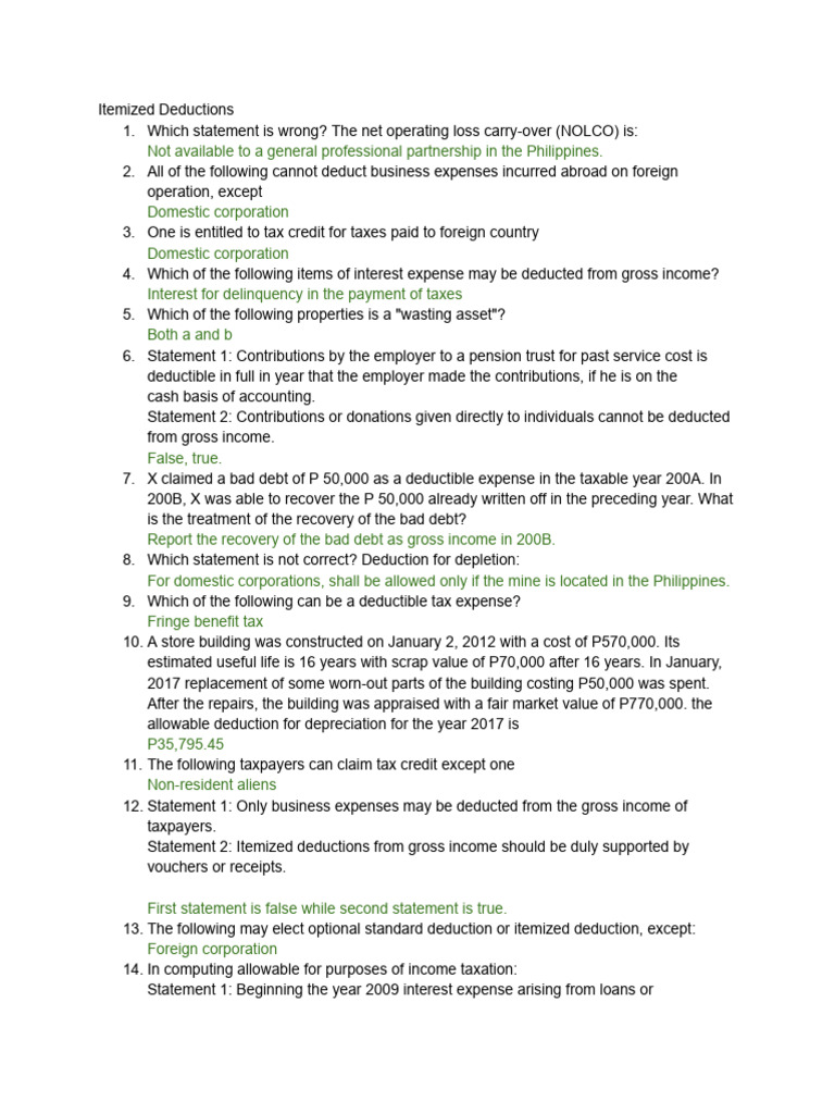 Itemized Deductions | PDF | Tax Deduction | Expense