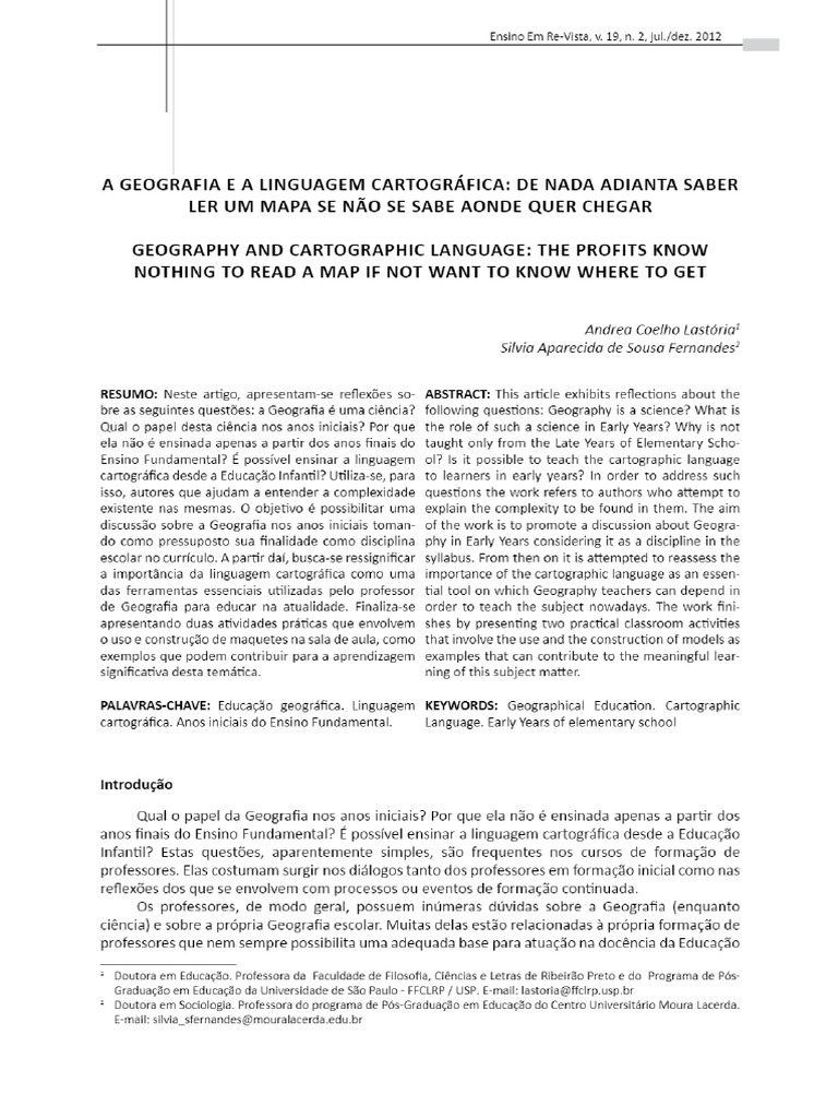 Vista Do a Geografia e a Linguagem Cartográfica_ de Nada Adianta Saber ...