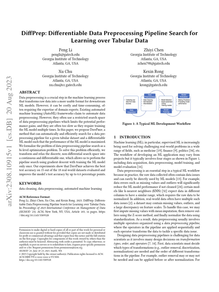 DiffPrep Differentiable Data Preprocessing Pipeline Search For Learning ... DiffPrep Differentiable Data Preprocessing Pipeline Search For Learning ...
