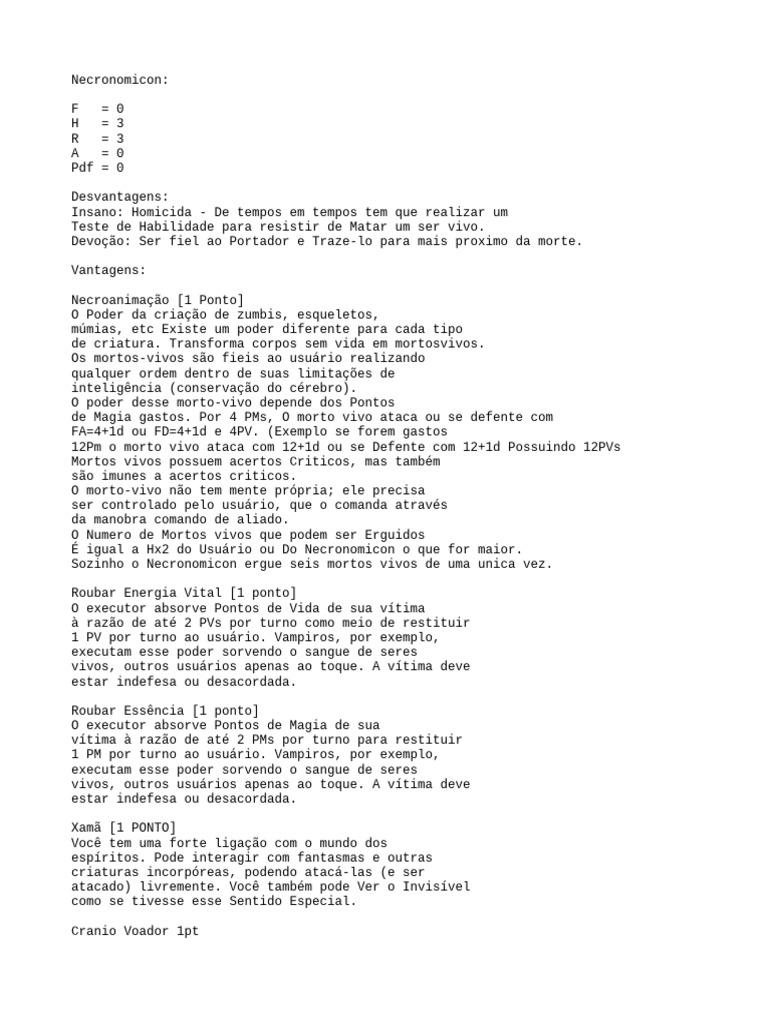 Ficha Zero | PDF | Morto-vivo