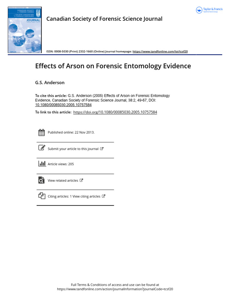 Effects of Arson On Forensic Entomology Evidence | PDF | Pupa ...
