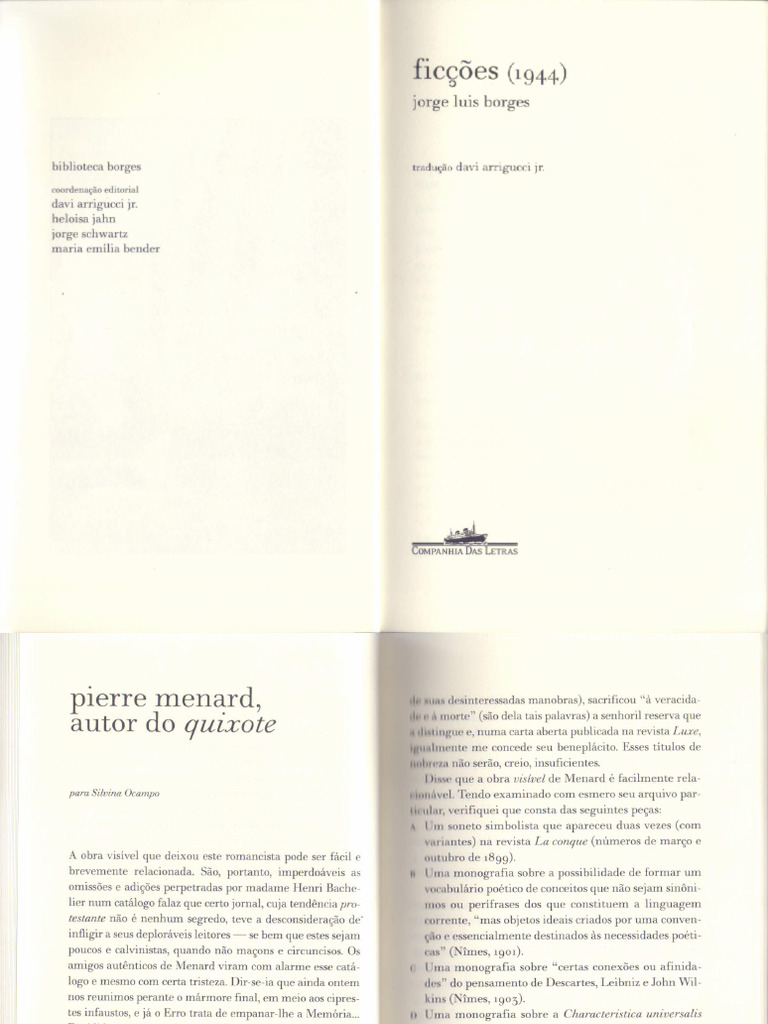 BORGES, Jorge Luís. Pierre Menard, Autor Do Quixote | PDF