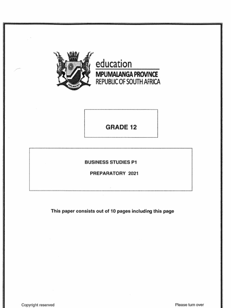 2021 BSTD Paper 1 | PDF