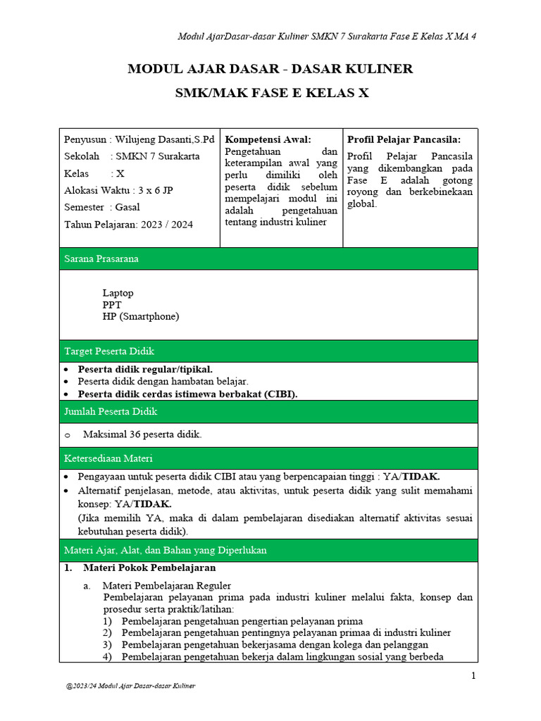 Modul Ajar DK 4 | PDF | Karier & Perkembangan