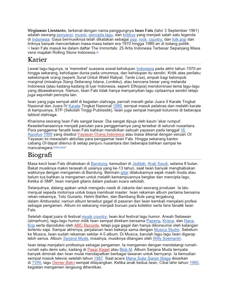 Biografi Iwan Fals | PDF