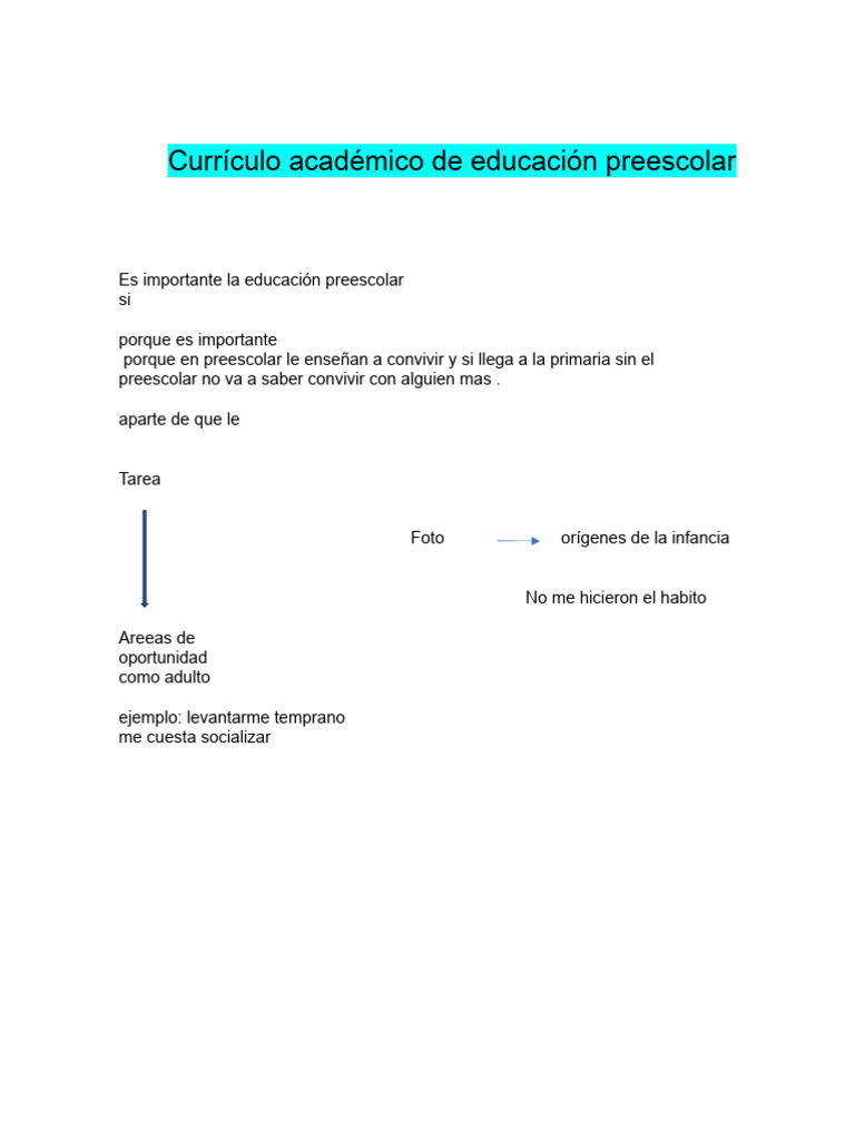 Currículo Académico de Educación Preescolar | PDF | Educación de la ...