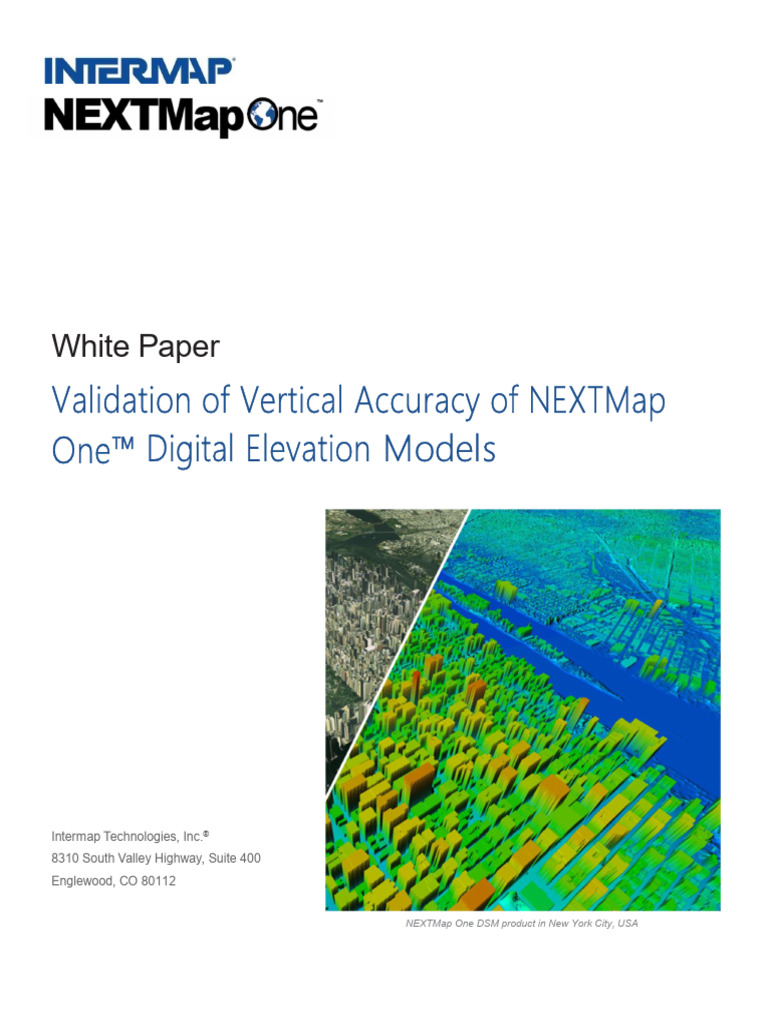 NEXTMap One White Paper Validation | PDF | Lidar | Earth Sciences