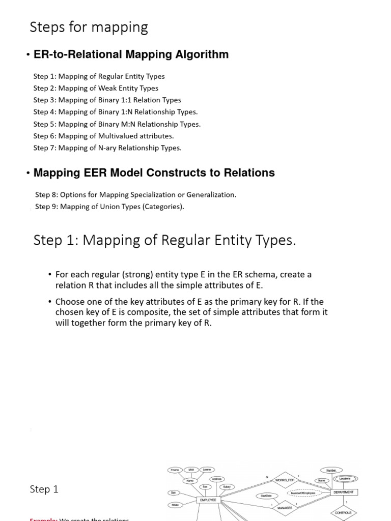 (E)ER Mapping to RelationalSchema | PDF | Information Retrieval | Data ...