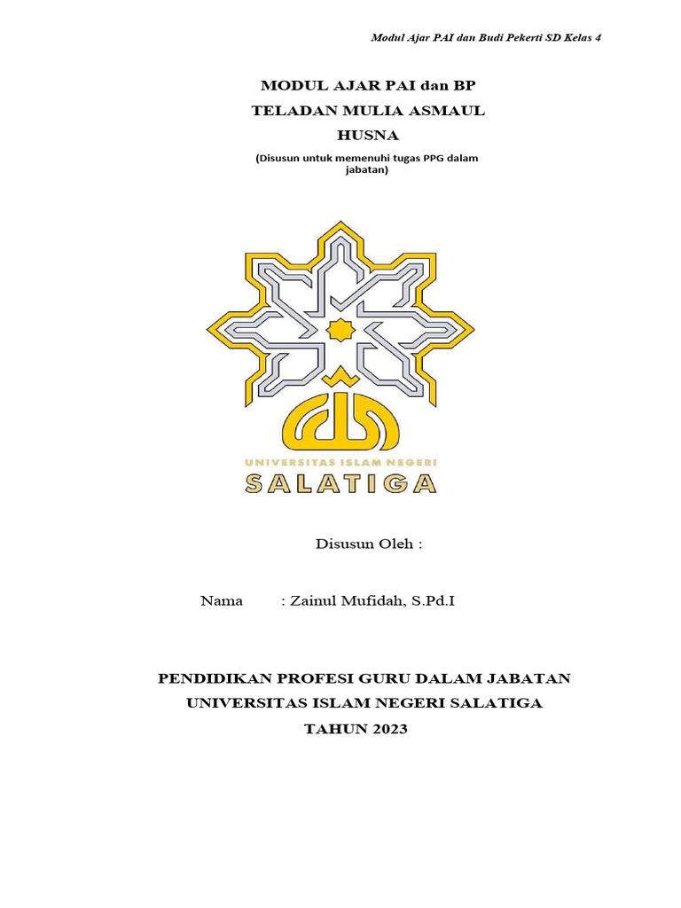 Rpp-Modul Ajar Telada Mulia Asmaul Husna | PDF