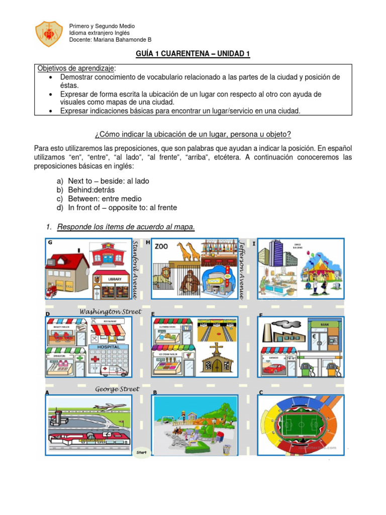 Preposiciones de Lugar en Inglés | PDF | Lingüística