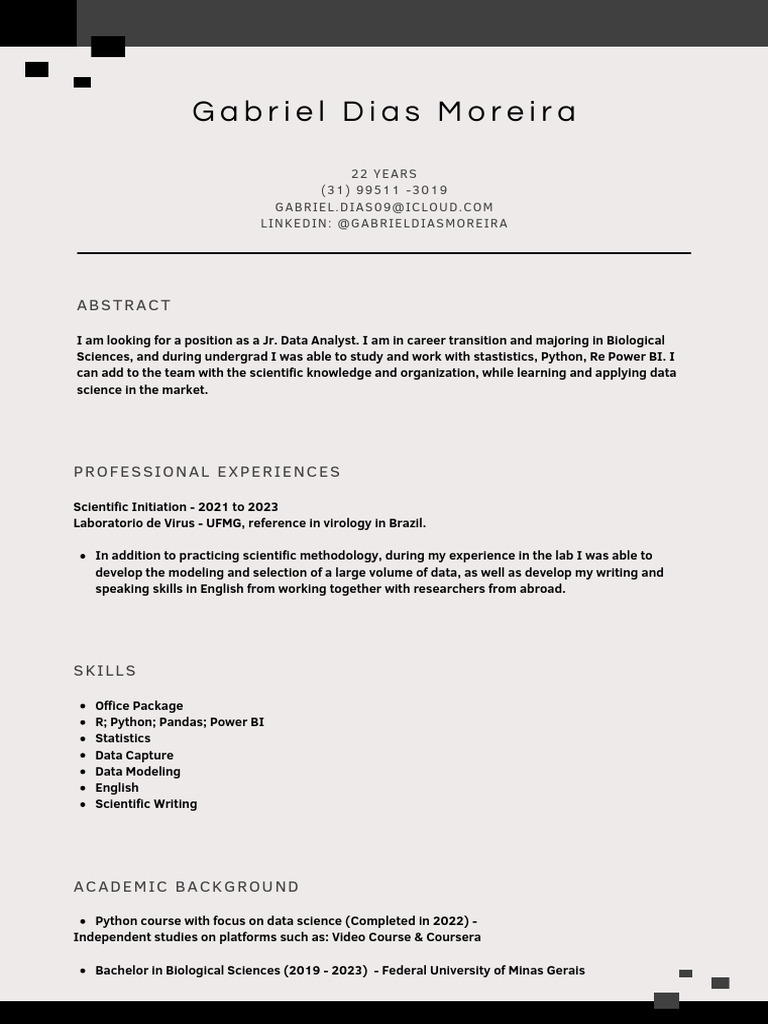 Resume, Gabriel Dias | PDF | Business