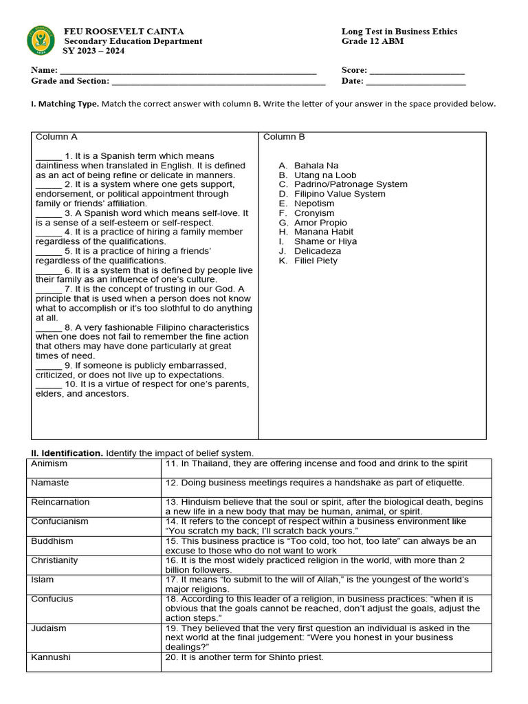 Long Test Template 1 | PDF | Soul | Shinto