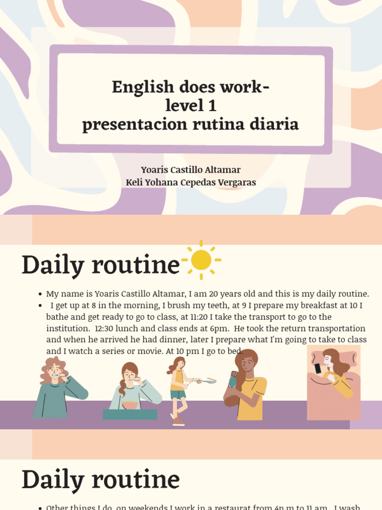 English Does Work - Level 1 Presentacion Rutina Diaria AA1 | PDF