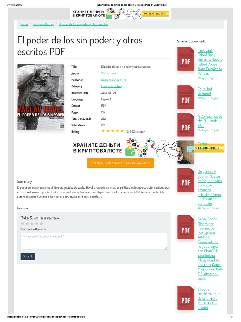 222 El Poder de Los Sin Poder - y Otros Escritos by Václav Havel | PDF