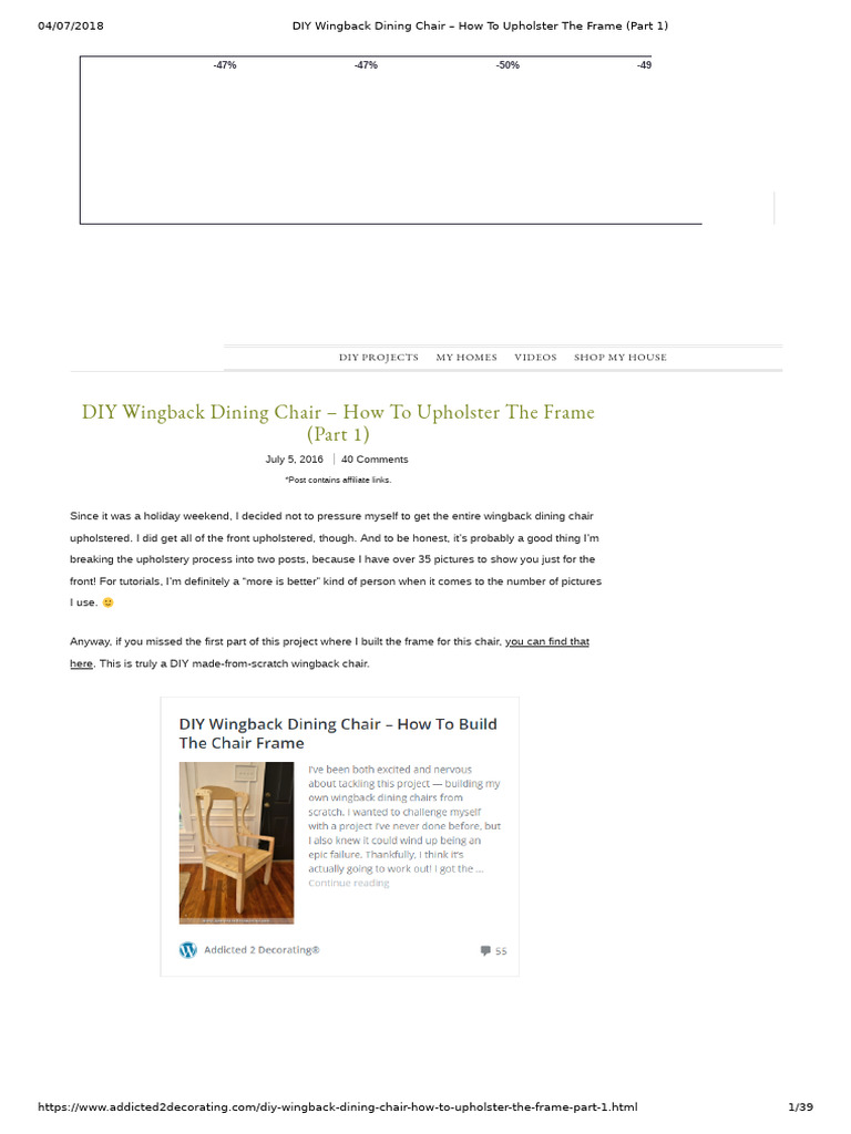 DIY Wingback Dining Chair Upholstery Guide | PDF | Upholstery | Chair