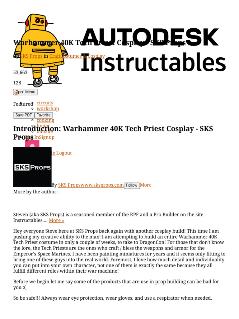 Warhammer 40K Tech Priest Cosplay Guide | PDF | Sewing | Paint