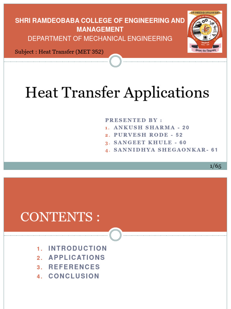 Heat Transfer Applications Guide | PDF | Heat Transfer | Refrigerator