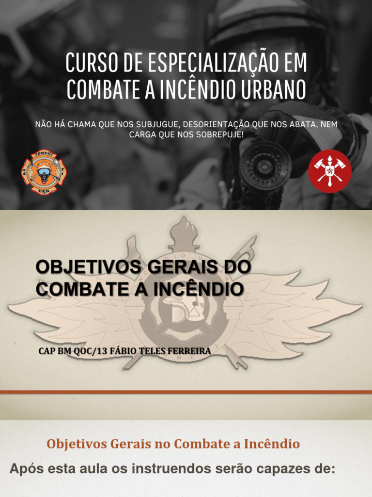 Objetivos Gerais Do Combate A Incêndio | Download grátis PDF | Resgate | Bombeiro