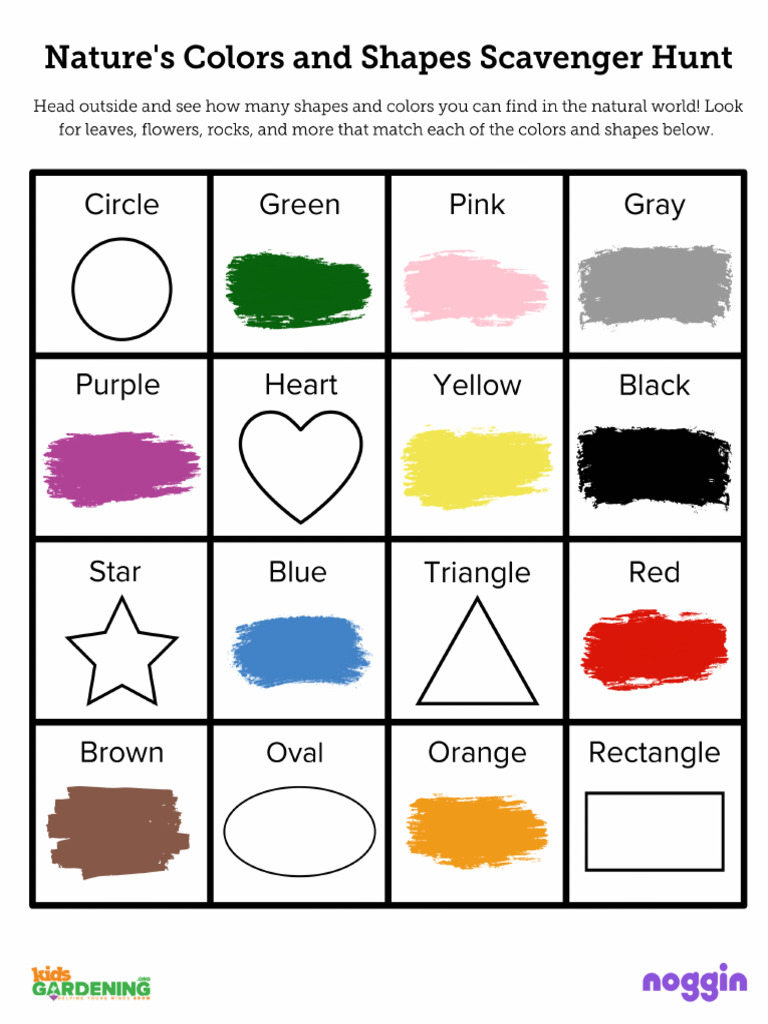 Natures Colors and Shapes Scavenger Hunt | PDF