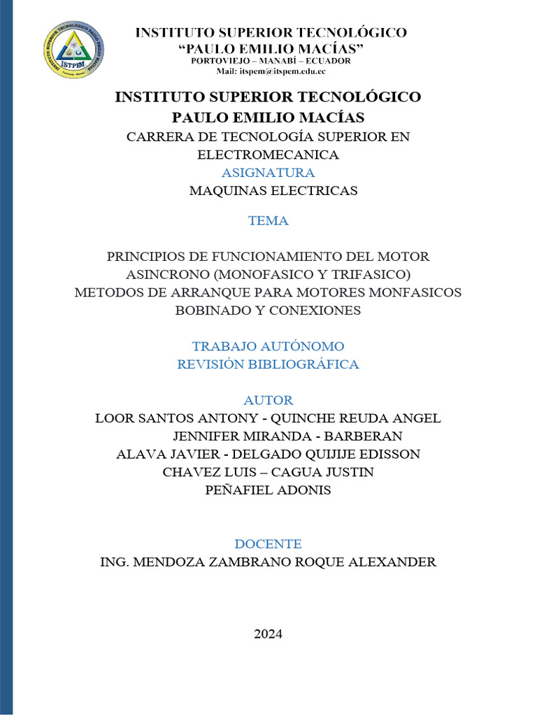 Trabajo Exposicion Unidad 3 | PDF | Motor eléctrico | Inductor