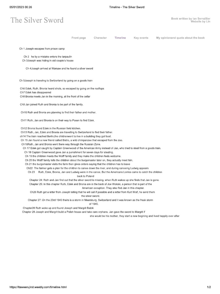 silver sword timeline | PDF