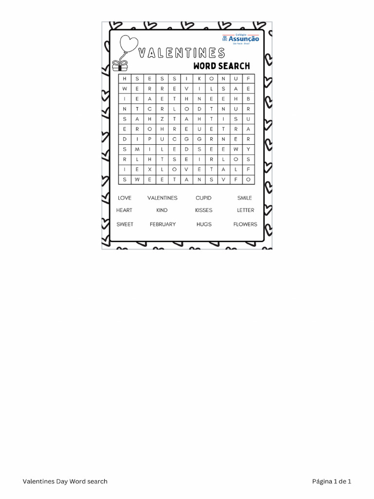 Valentines Day Word Search | PDF