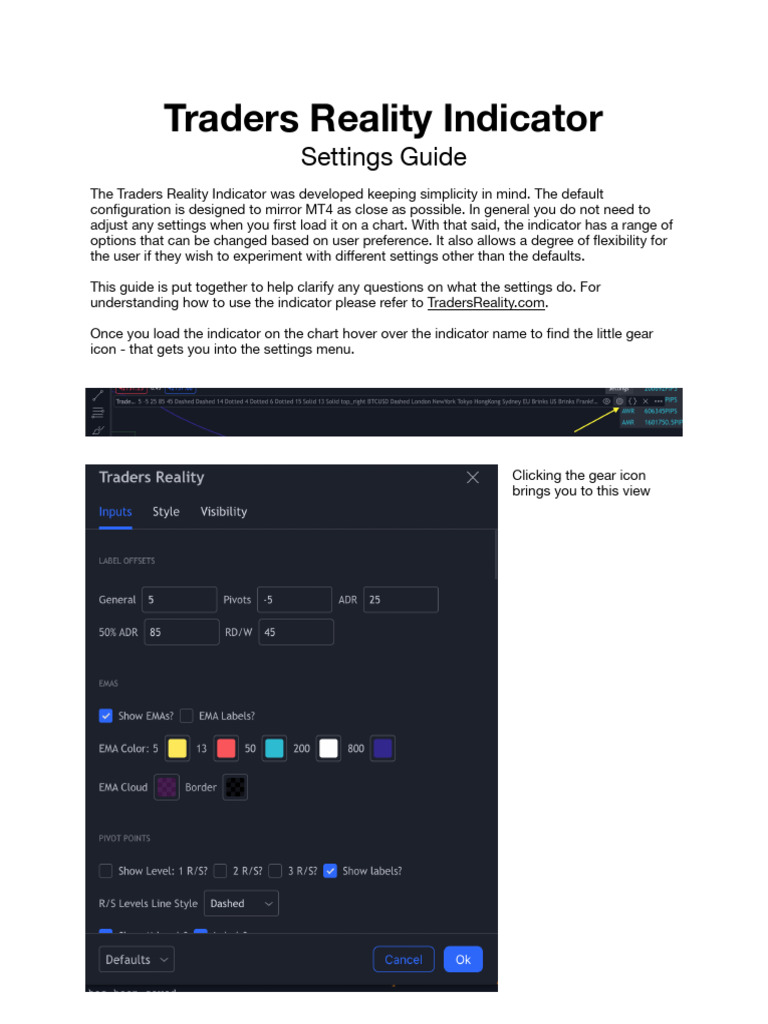 Traders Reality Indicator Settings Guide | PDF | Daylight Saving Time