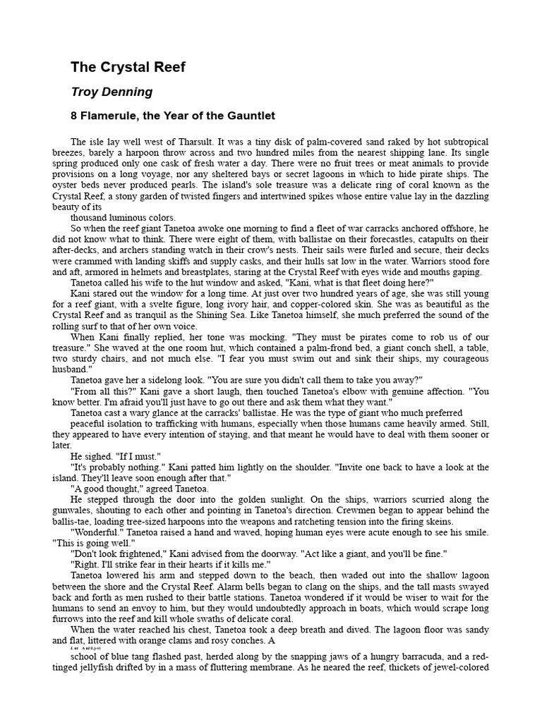 The Crystal Reef: A Giant's Encounter | PDF | Sea