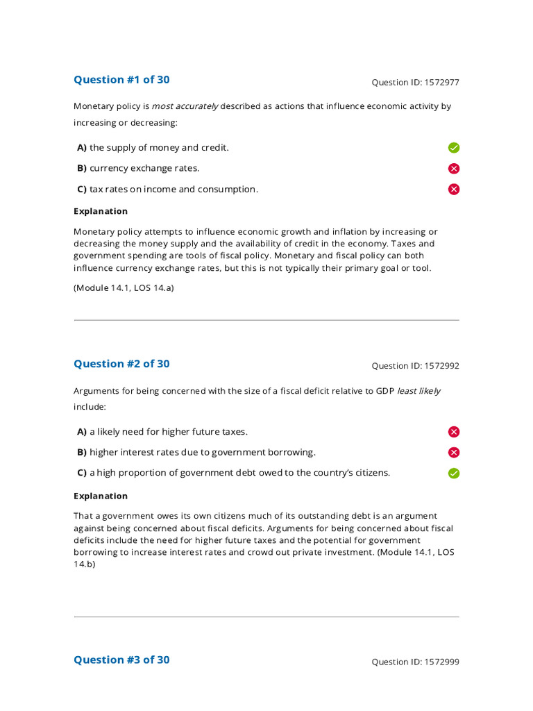 Reading 14 Fiscal Policy - Answers | PDF | Fiscal Policy | Deficit Spending
