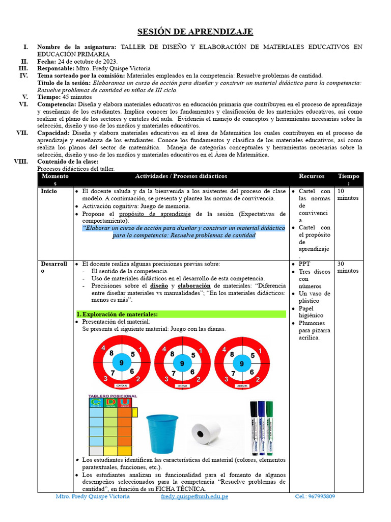 Sesión de Aprendizaje - Matemática | PDF | Enseñando | Educación primaria