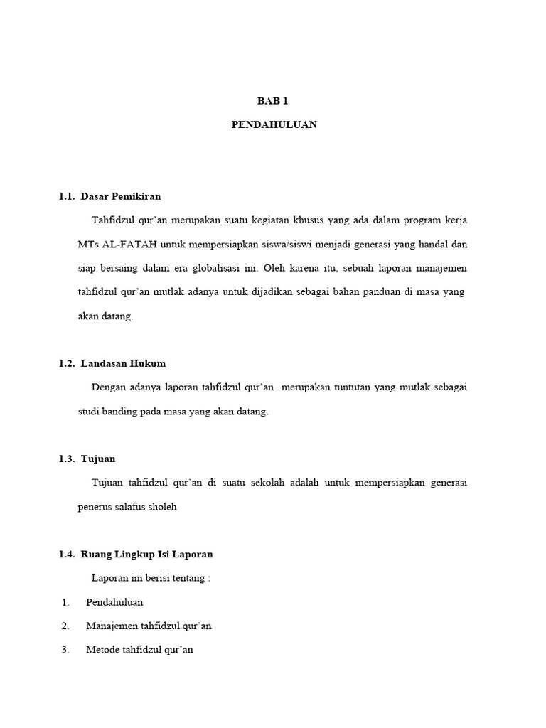 Laporan Tahfidz MTS | PDF Laporan Tahfidz MTS | PDF