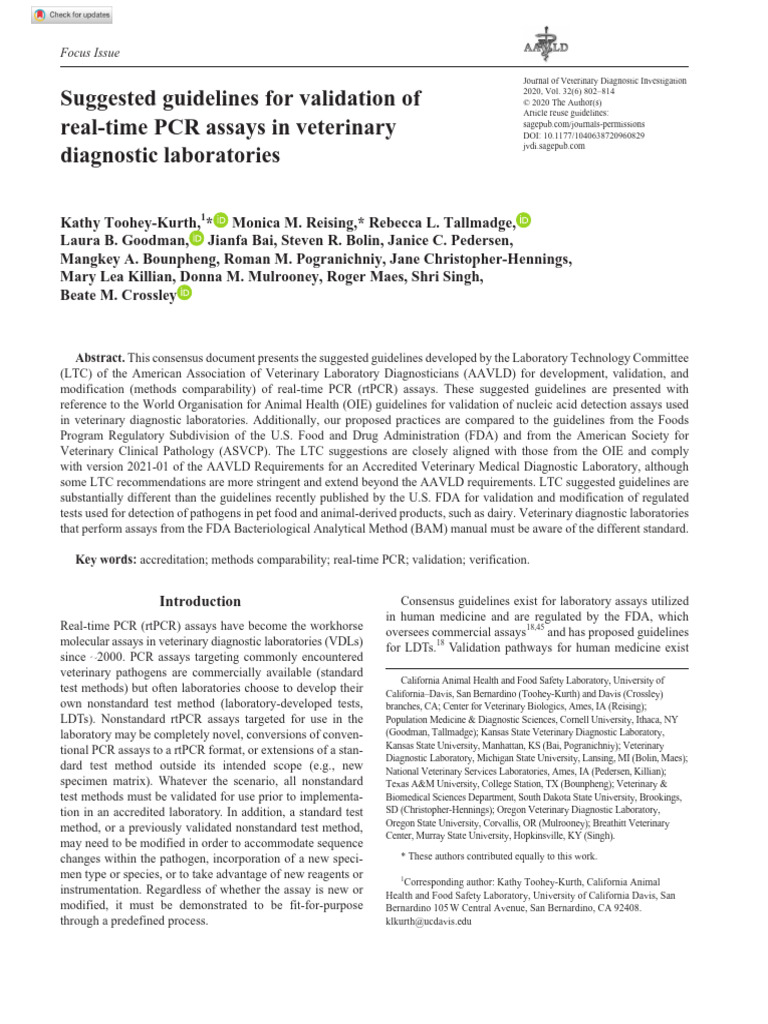 Toohey Kurth Et Al 2020 Suggested Guidelines For Validation of Real ...