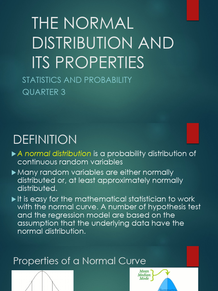 Properties of Normal Distribution | PDF | Normal Distribution | Statistics