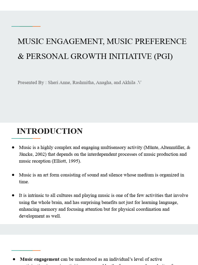 Music, Growth, and Preferences Study | PDF | Student's T Test | Psychology
