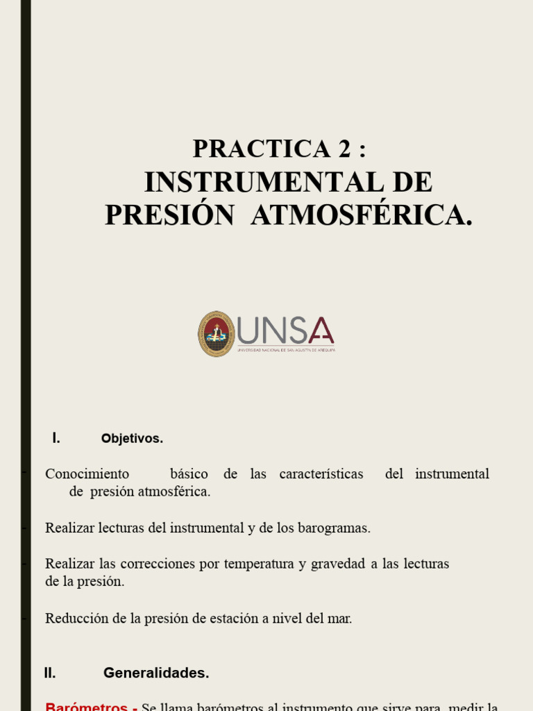 Instrumental y Lecturas de Presión Atmosférica | PDF | Física Aplicada ...