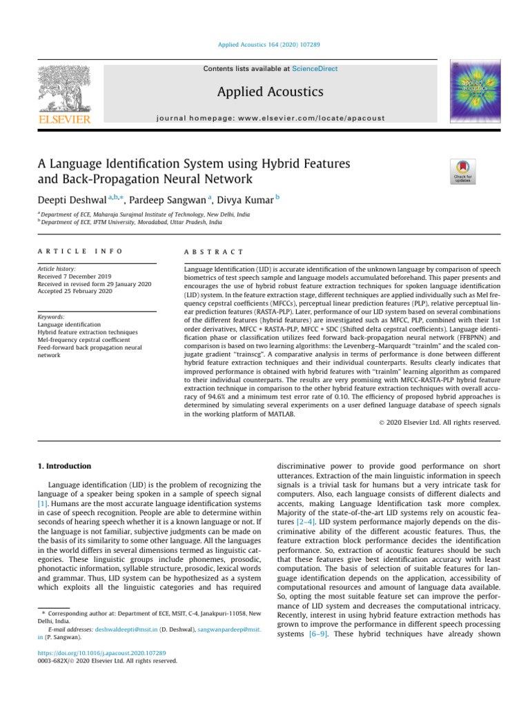 11111111j Apacoust 2020 107289 | PDF | Speech Recognition | Algorithms