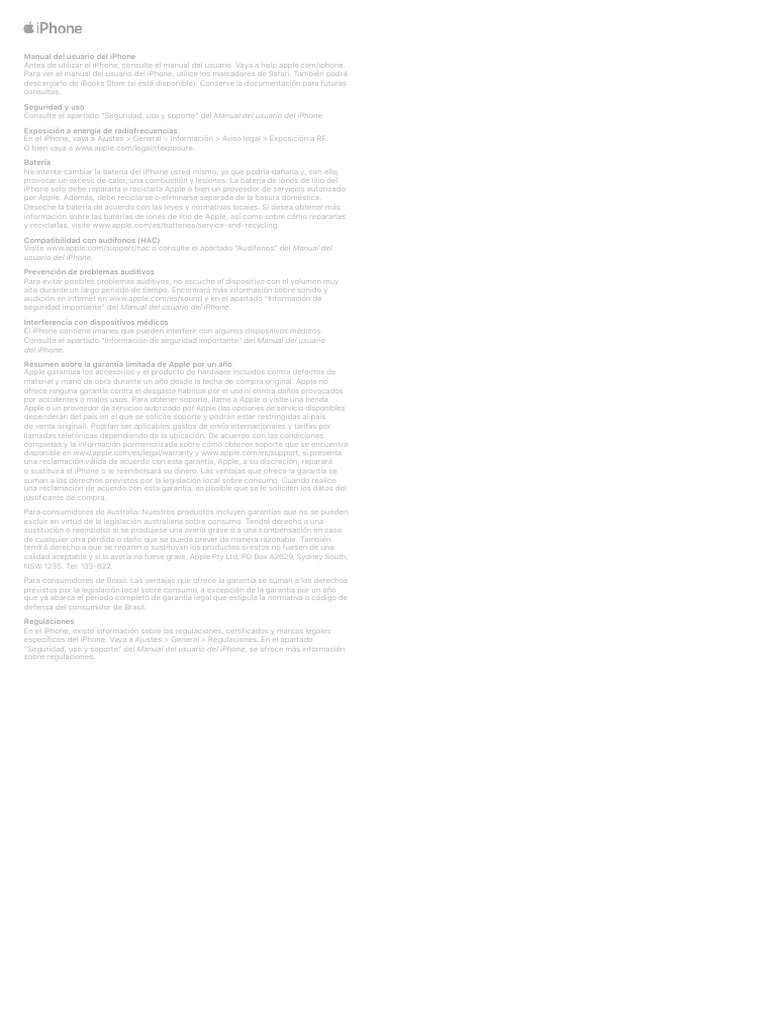 Manual de Usuario Apple Iphone X (Español - 2 Páginas) | PDF | Yo ...