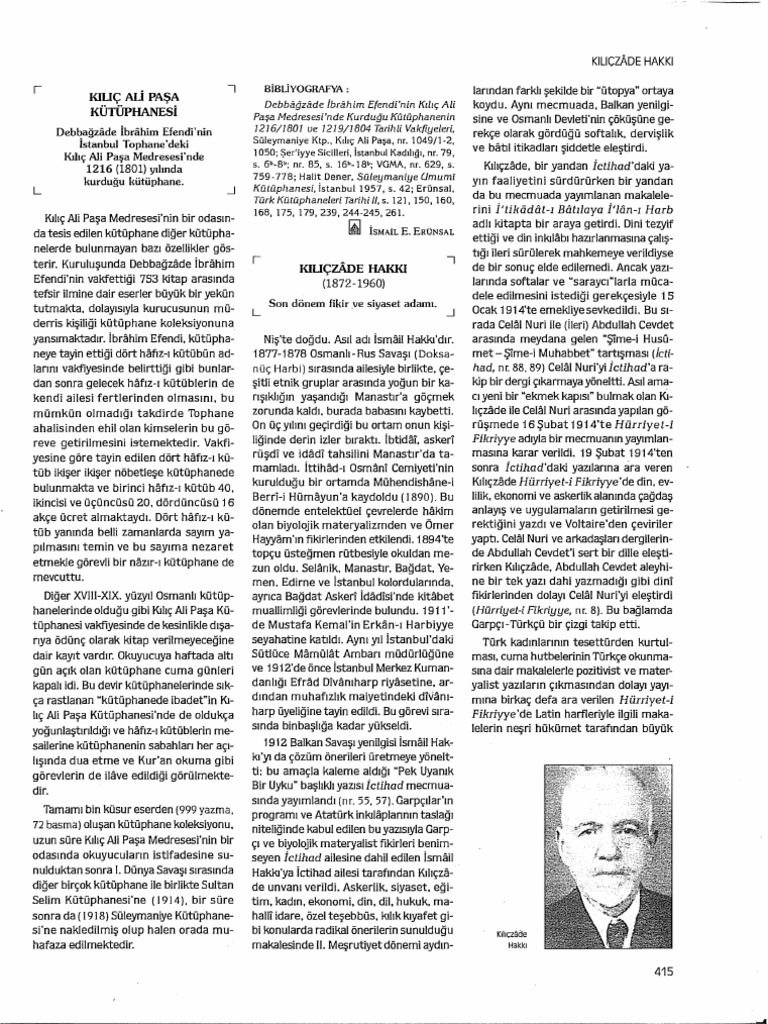 KILIC ALi PASHA KUTUPHANESi - c.26 | PDF