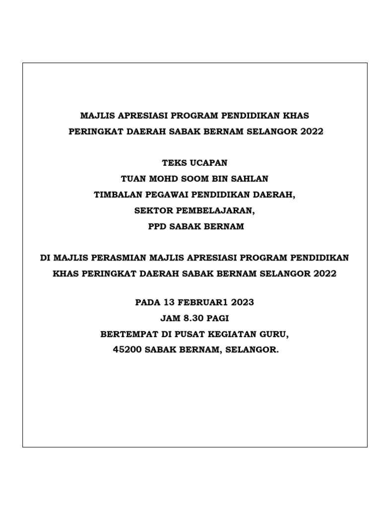 Teks Ucapan PPD | PDF