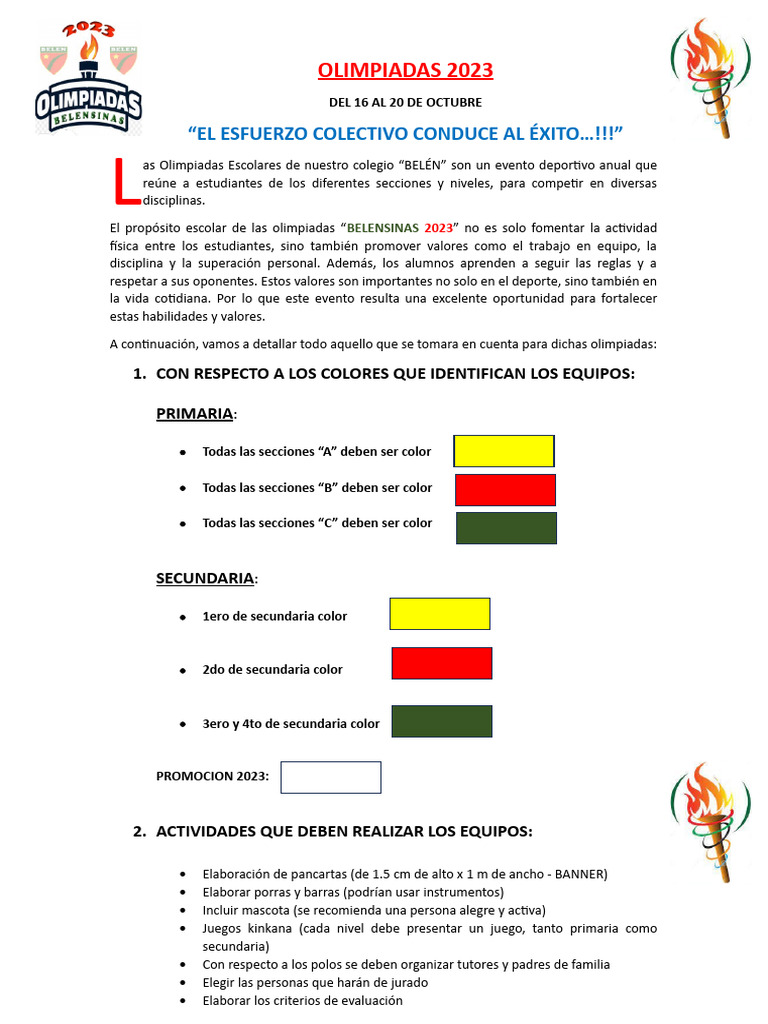 Olimpiadas 2023 | PDF
