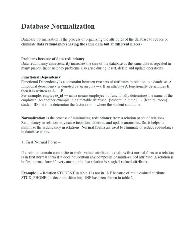 Database Normalization Dbms Download Free Pdf Computer Data Information Technology Management